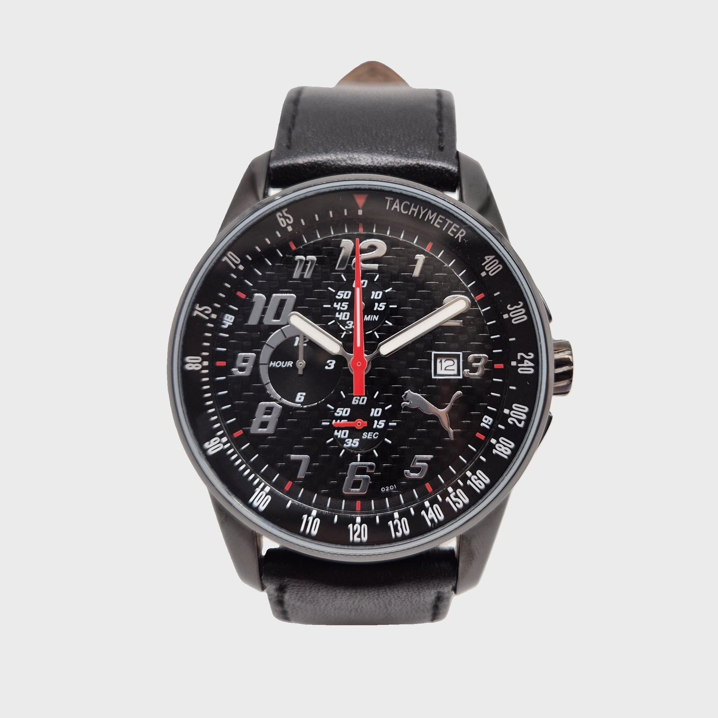 Puma Chronograph Tachymeter – Sportlicher Stil mit Carbon-Optik ...